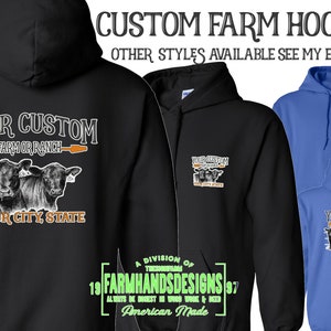 Multiple Farm Hoodie for the Whole Family Custom Angus Show Cattle ...