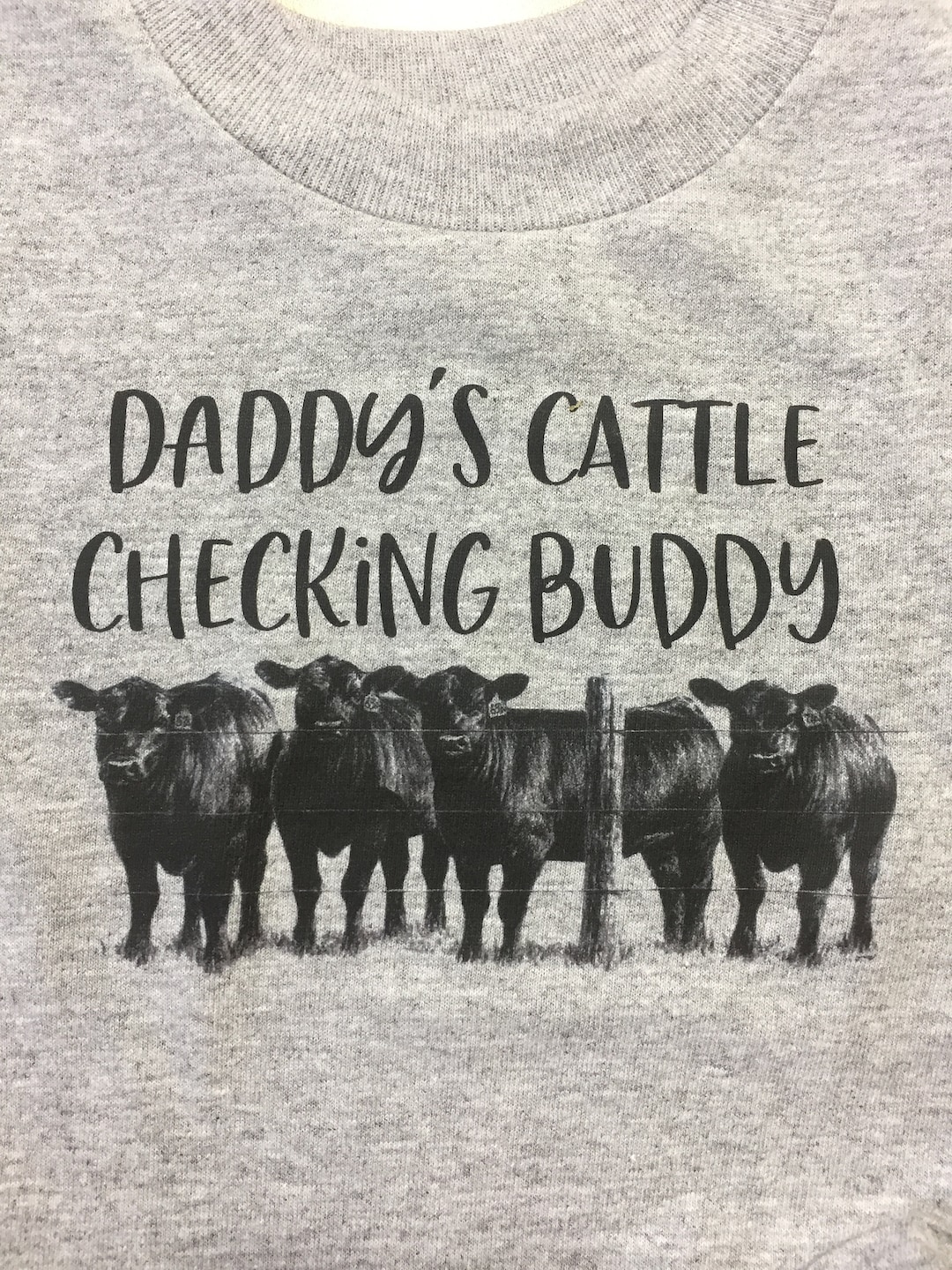 Daddy's Cattle Checking Buddy HOODIE Papa's Grandpa Farm Shirt Cow ...