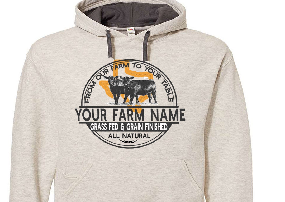Custom Farm Shirt Hoodies Whole Family Angus Cattle Chickens Goats ...