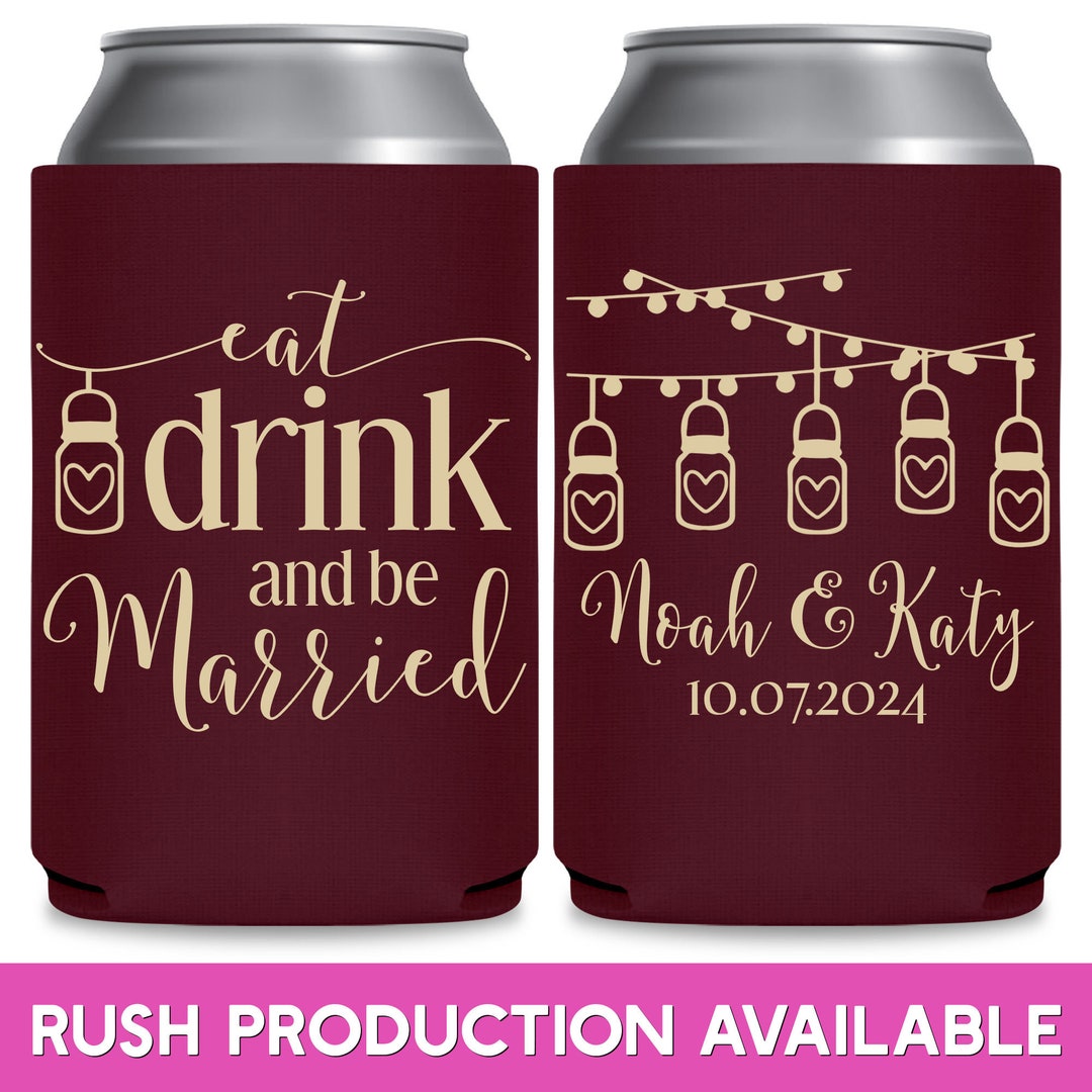 Wedding Can Coolers Rustic Wedding Favors for Guests Wedding Party Gift ...