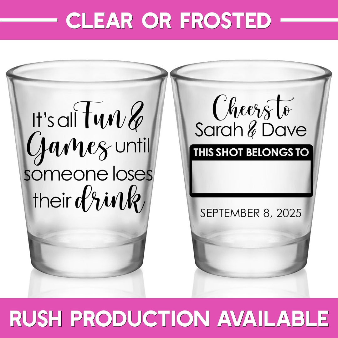 Wedding Shot Glasses Funny Wedding Favors for Guests in Bulk Customized ...
