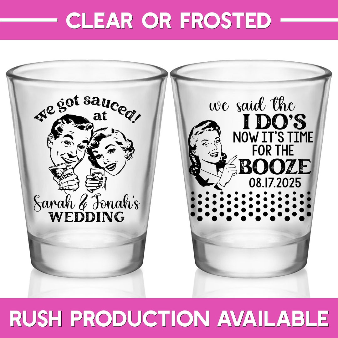 Funny Wedding Shot Glasses Retro Wedding Favors for Guests in Bulk ...
