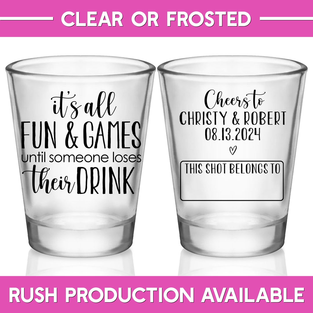 Wedding Shot Glasses Funny Wedding Favors for Guests in Bulk Customized ...