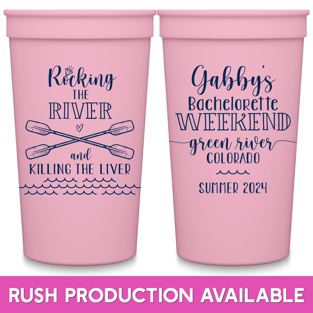 River Bachelorette Party Favors Custom Cups River Rafting Party Favors ...