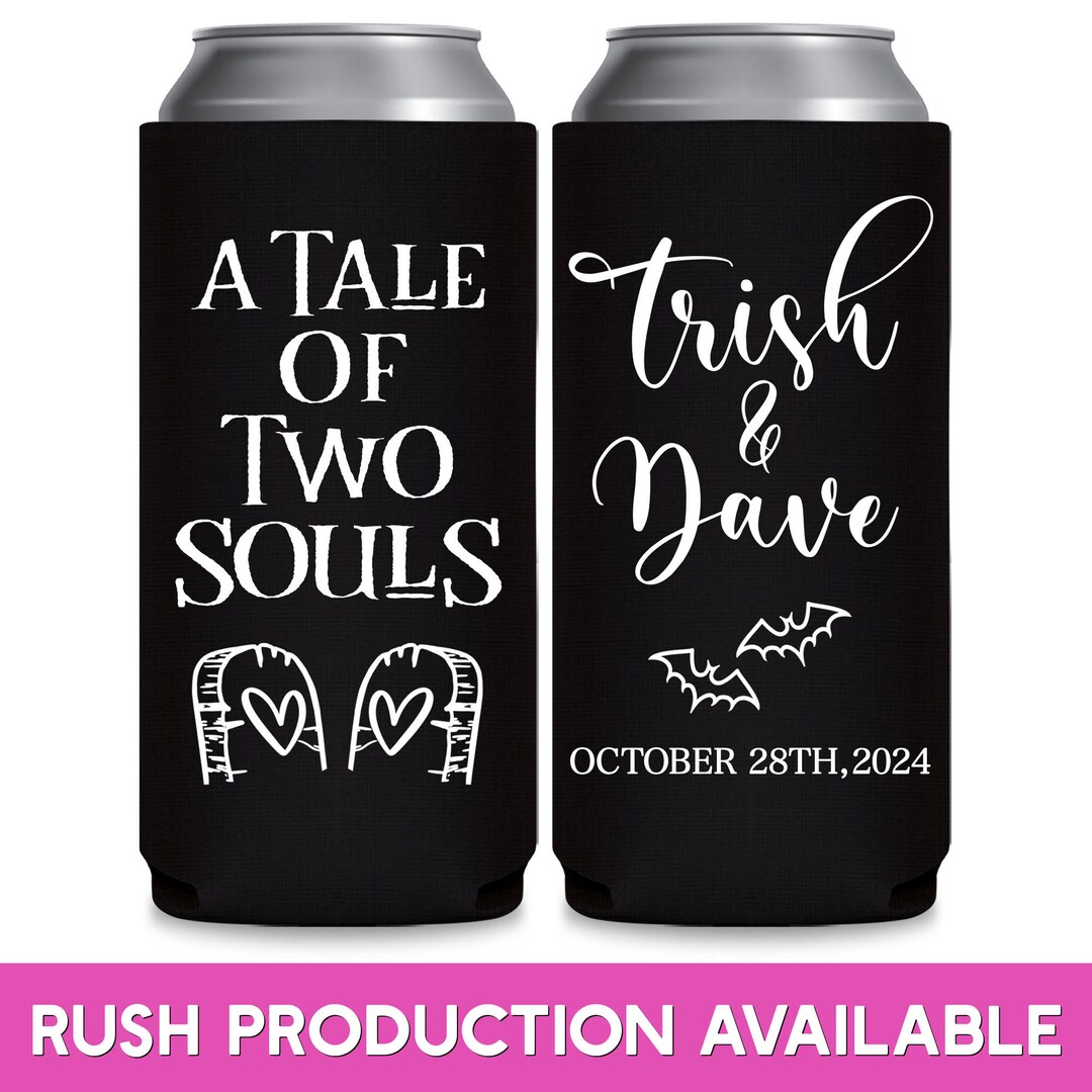 Halloween Wedding Favors for Guests Goth Wedding Seltzer Slim Can ...