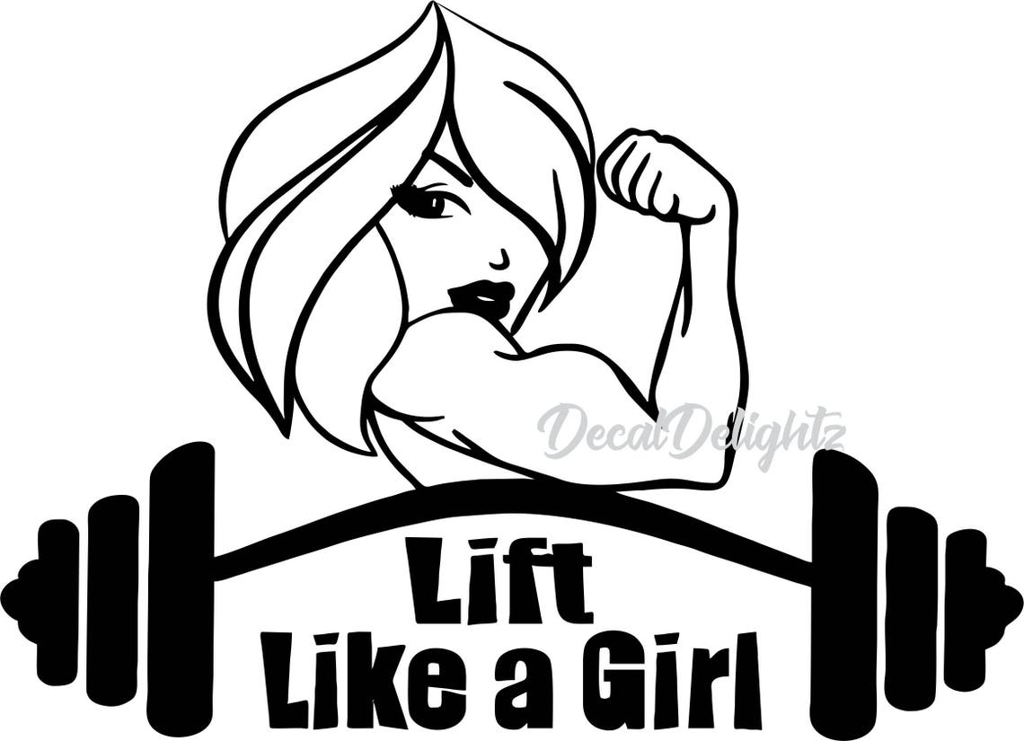 Lift Like a Girl Decal Sticker Workout Barbells Gym Boss Lady | Etsy
