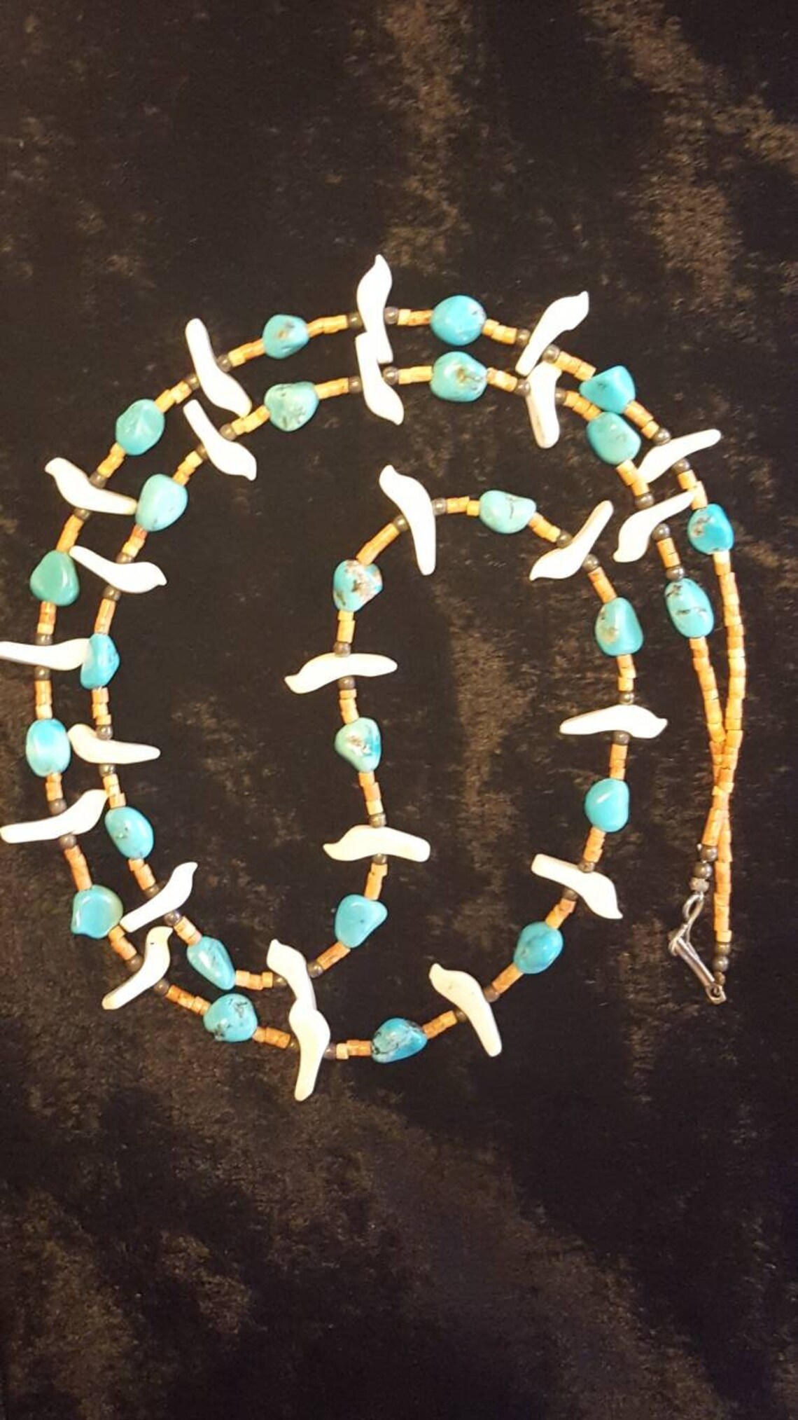 ZUNI Hummingbird Fetish and Turquoise Nugget Necklace - Etsy