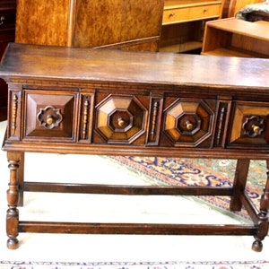 English Antique Oak Jacobean Sideboard / Buffet / Bar Cabinet - Etsy