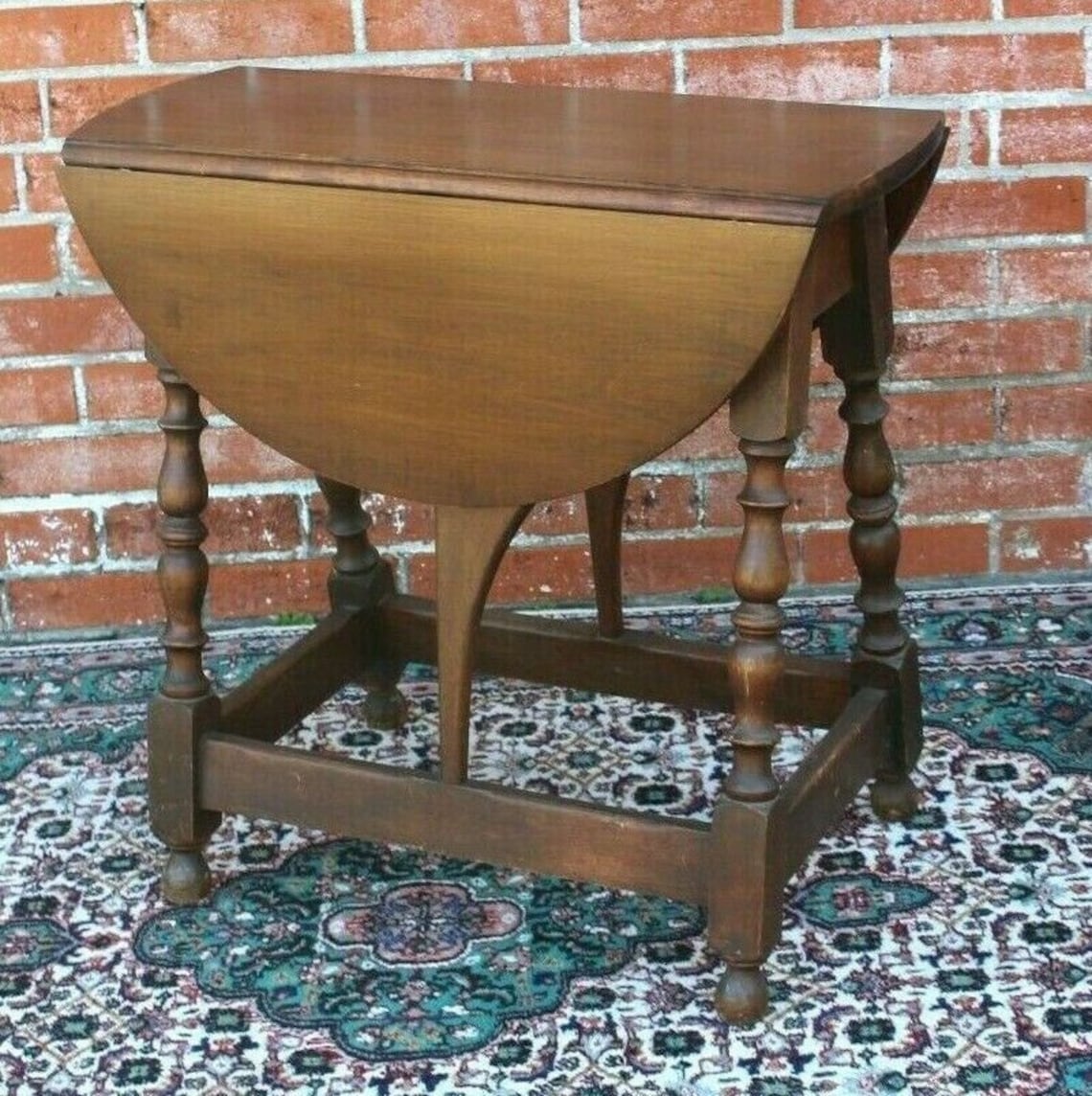 English Antique Oak Small Drop Leaf Table Living Room - Etsy