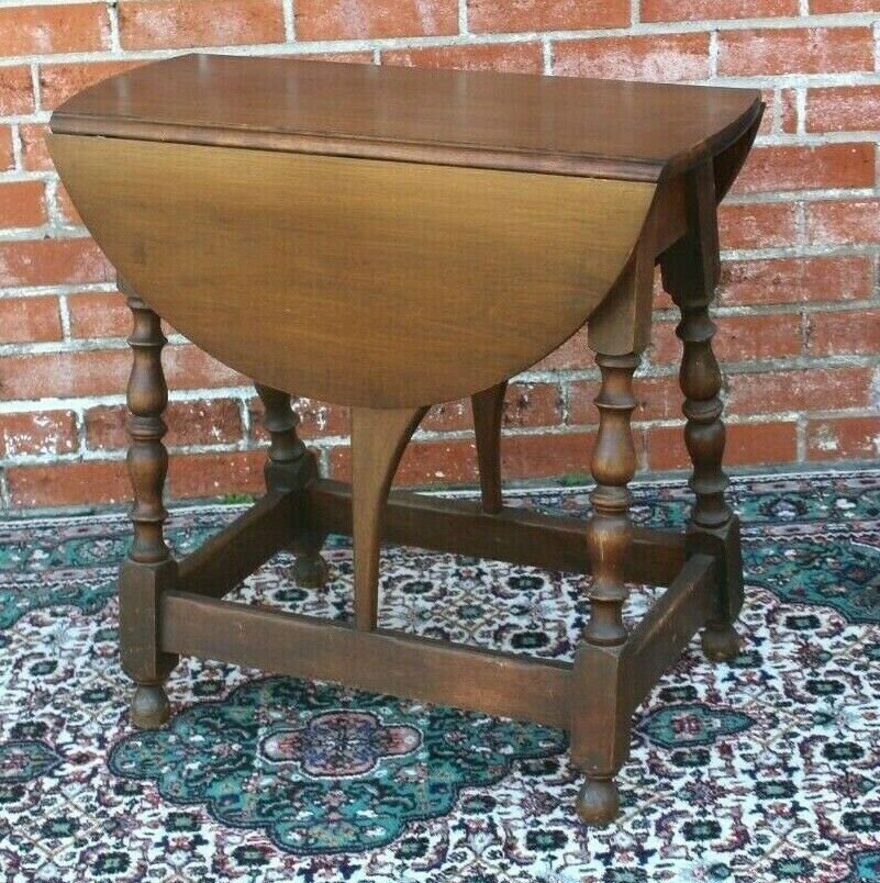 English Antique Oak Small Drop Leaf Table Living Room - Etsy
