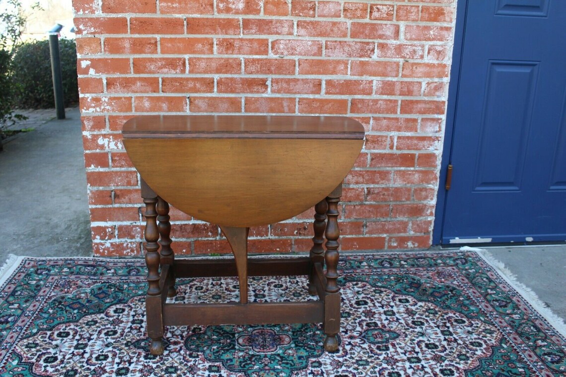 English Antique Oak Small Drop Leaf Table Living Room - Etsy