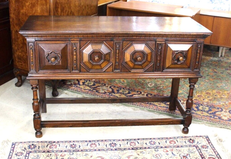 English Antique Oak Jacobean Sideboard / Buffet / Bar Cabinet - Etsy