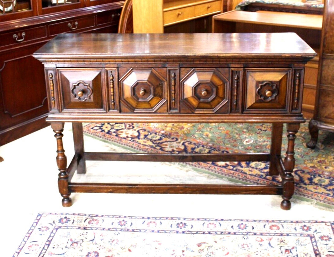 English Antique Oak Jacobean Sideboard / Buffet / Bar Cabinet - Etsy