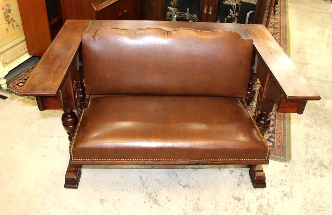 American Antique Oak Bench / Kitchen Table - Etsy