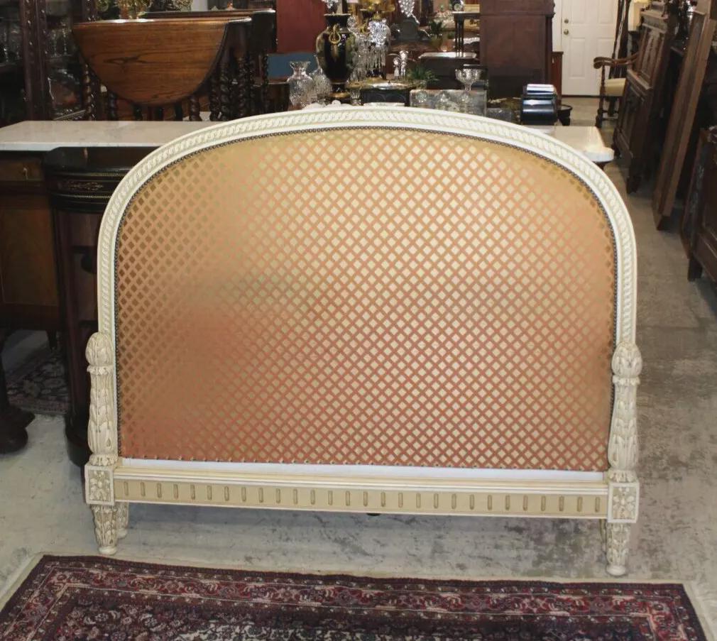 French Antique Louis XVI Queen Bed W/ Carved Frame & Free New ...