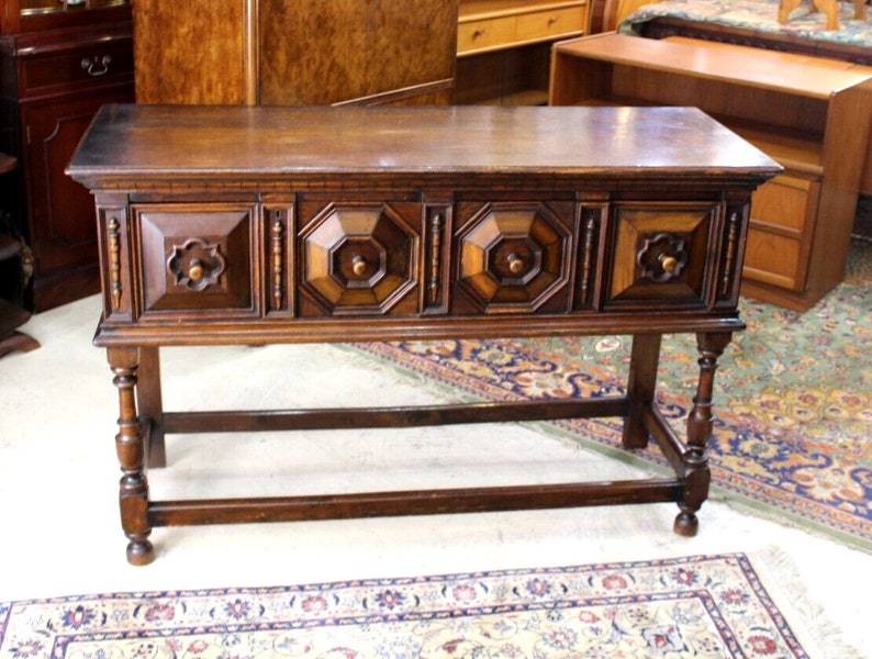 English Antique Oak Jacobean Sideboard / Buffet / Bar Cabinet - Etsy
