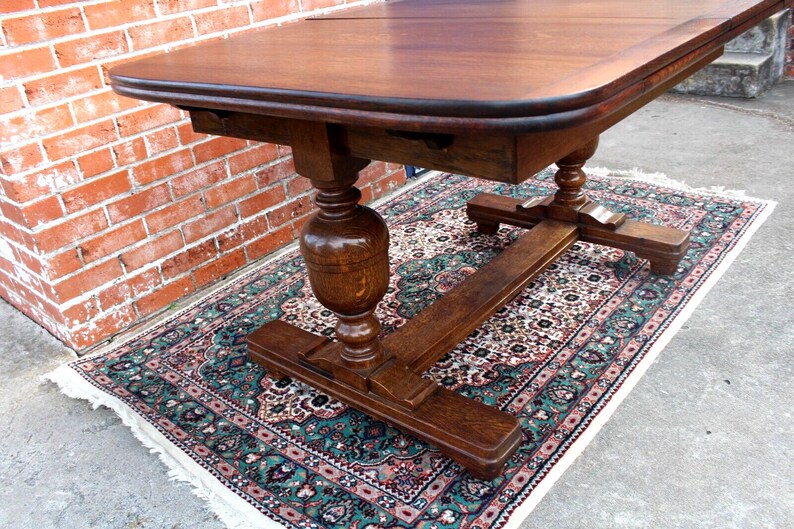 English Antique Oak Drop Leaf Table / Kitchen Table - Etsy