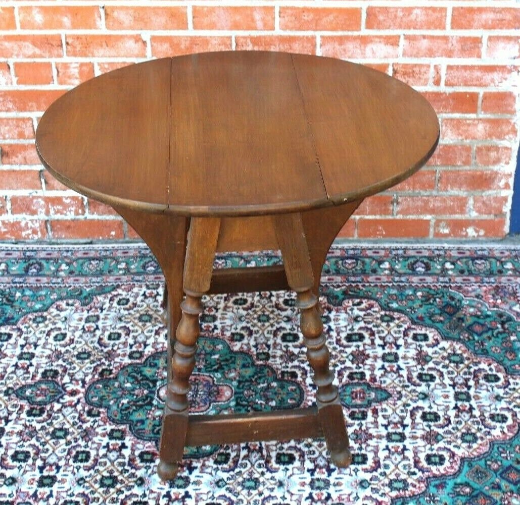 English Antique Oak Small Drop Leaf Table - Etsy