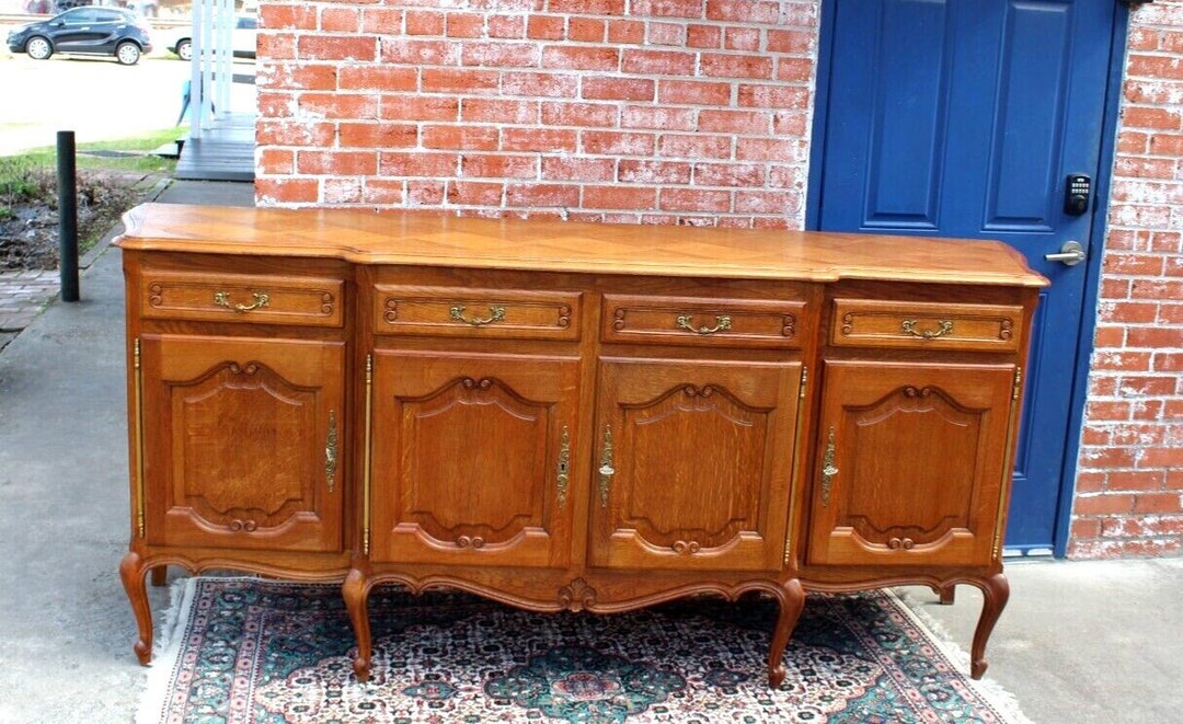 English Antique Oak Jacobean Sideboard / Buffet / Bar Cabinet - Etsy