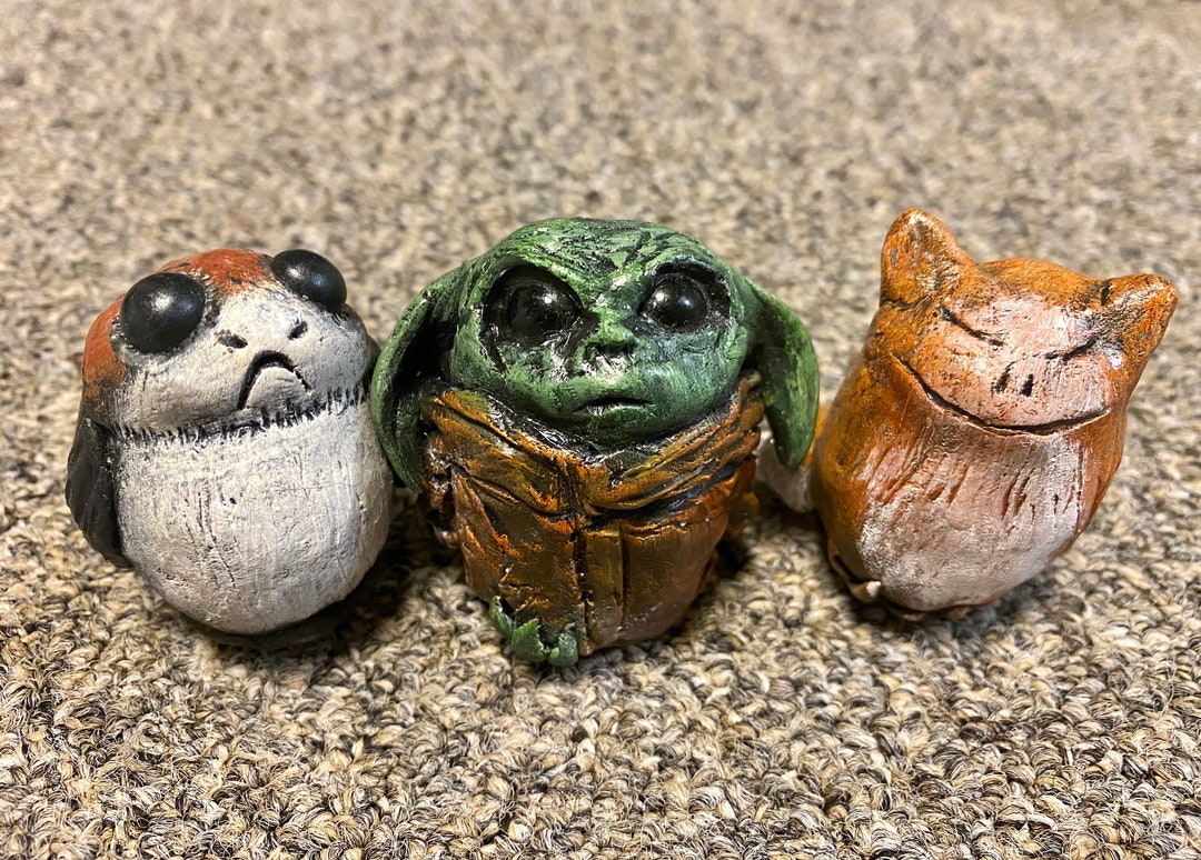 Star Wars Minis Porg, Baby Yoda, Loth Cat - Etsy
