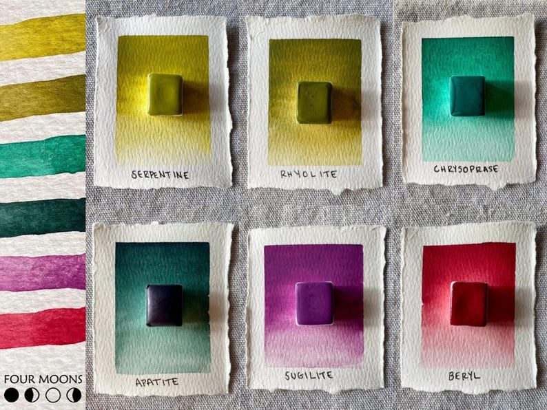Handmade Watercolor | Set of 6 Half Pans | Stone Tones - Etsy