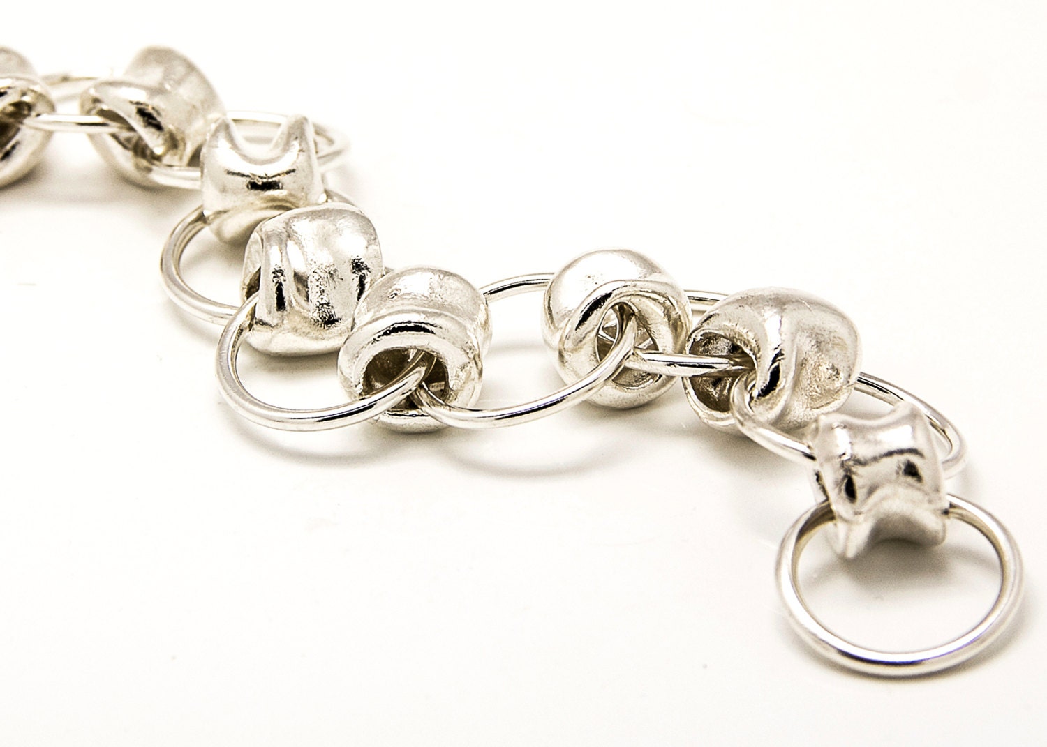 Sterling Silver Loop Bracelet, Solid Silver Bracelet, Circle Loop ...