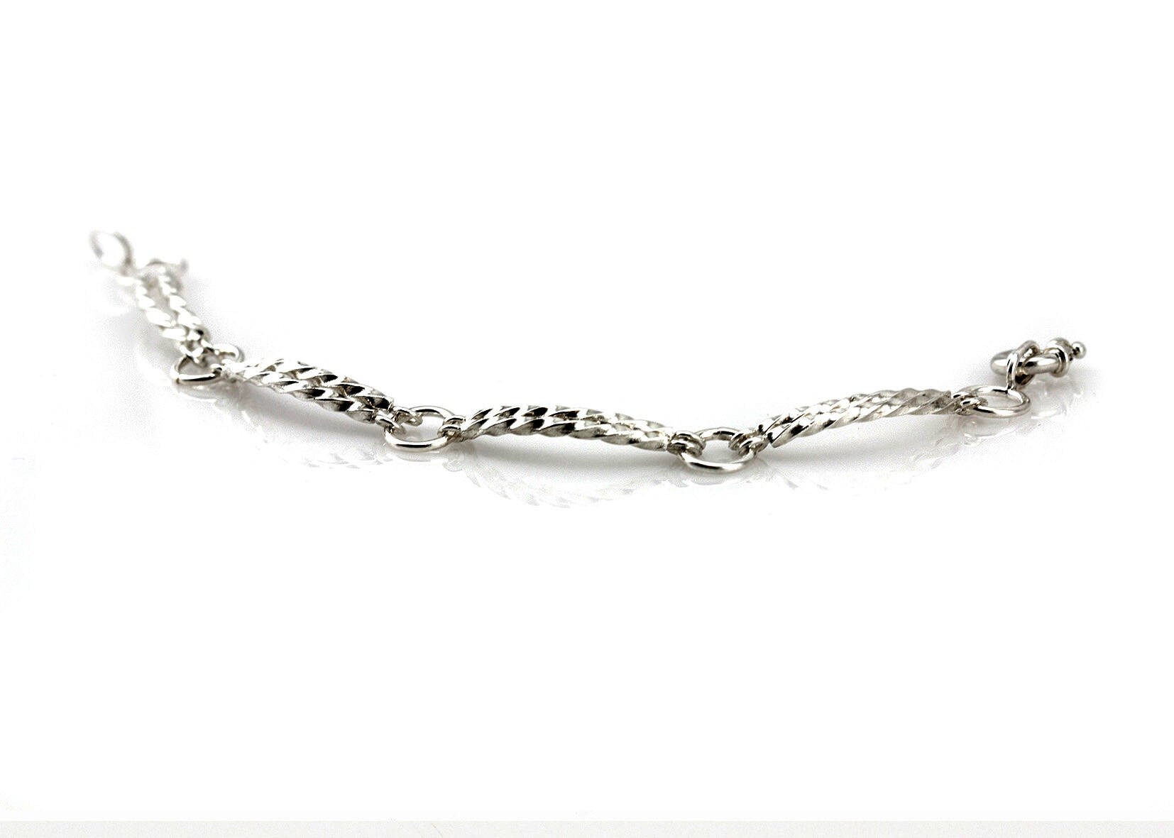 Sterling Silver Bracelet, Double Chain Bracelet, Solid Silver Bracelet ...
