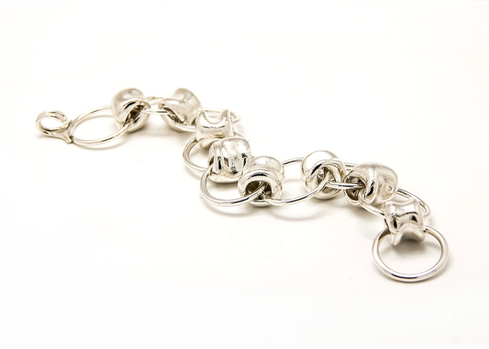 Sterling Silver Loop Bracelet, Solid Silver Bracelet, Circle Loop ...