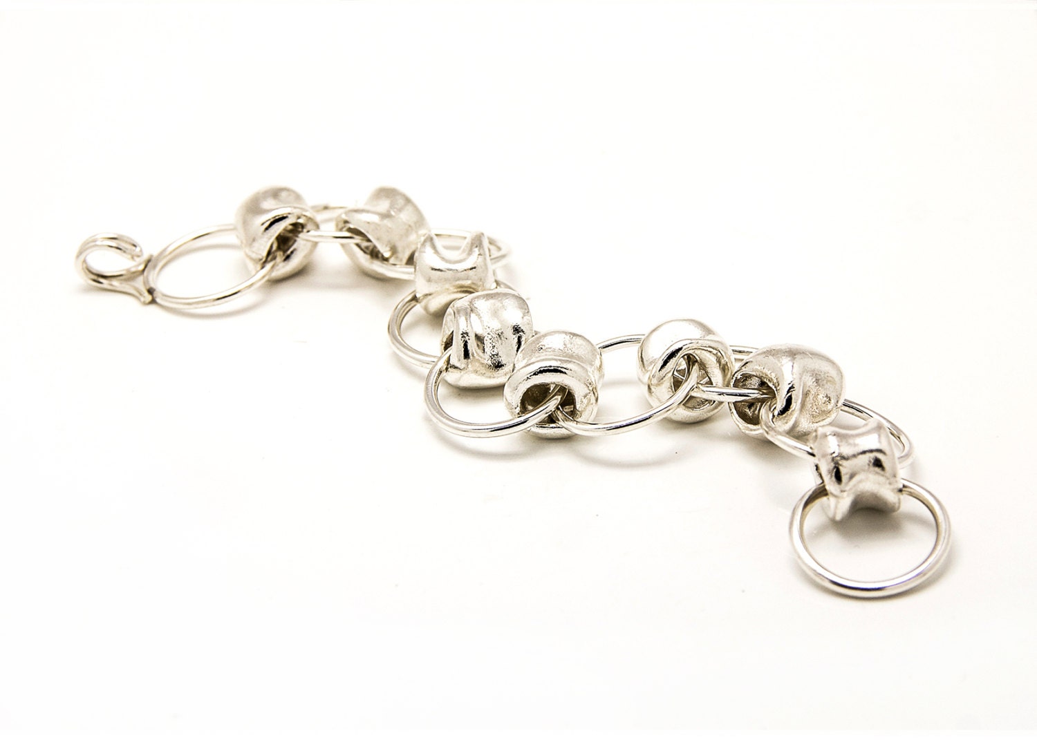 Sterling Silver Loop Bracelet, Solid Silver Bracelet, Circle Loop ...