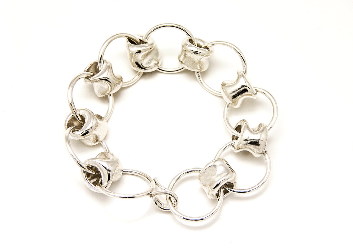 Sterling Silver Loop Bracelet, Solid Silver Bracelet, Circle Loop ...