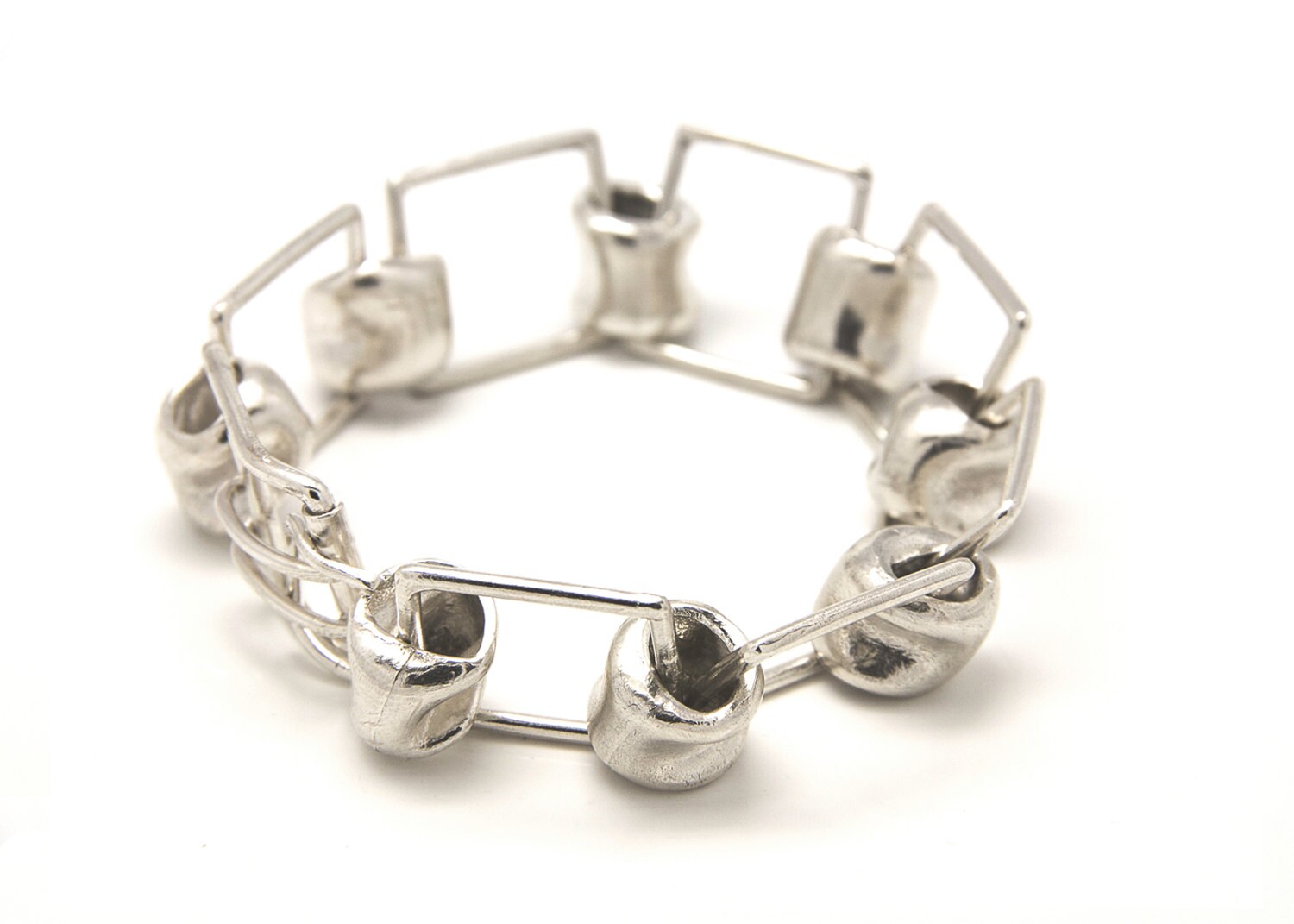 Sterling Silver Square Link Bracelet, Large Link Bracelet, Chunky Link ...
