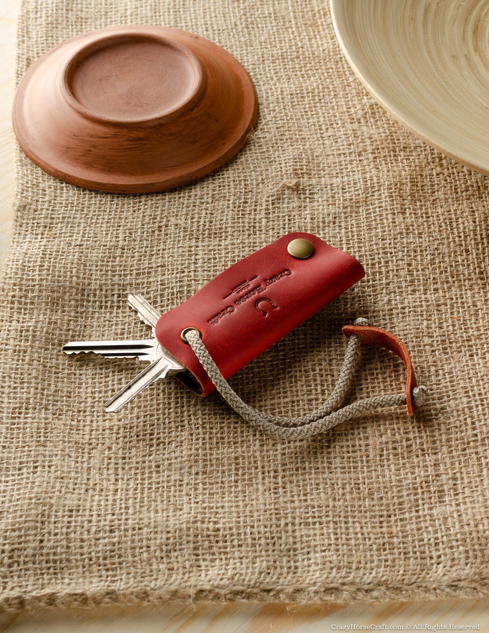 Red Leather Key Holder Keys Chain Key Fob Organiser Leather Keychain ...
