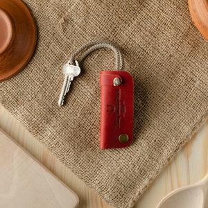 Red Leather Key Holder Keys Chain Key Fob Organiser Leather Keychain ...