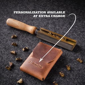 Black Slim Leather Card Holder Minimalist Wallet Engraved Personalized ...