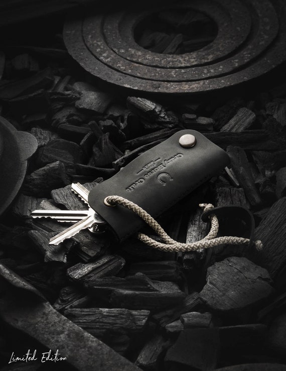 Carbon Black Leather Key Organiser Key Holder Key Chain Key - Etsy