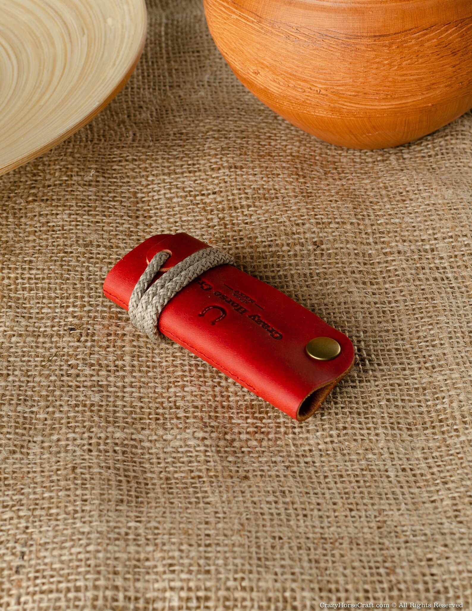 Red Leather Key Holder Keys Chain Key Fob Organiser Leather Keychain ...