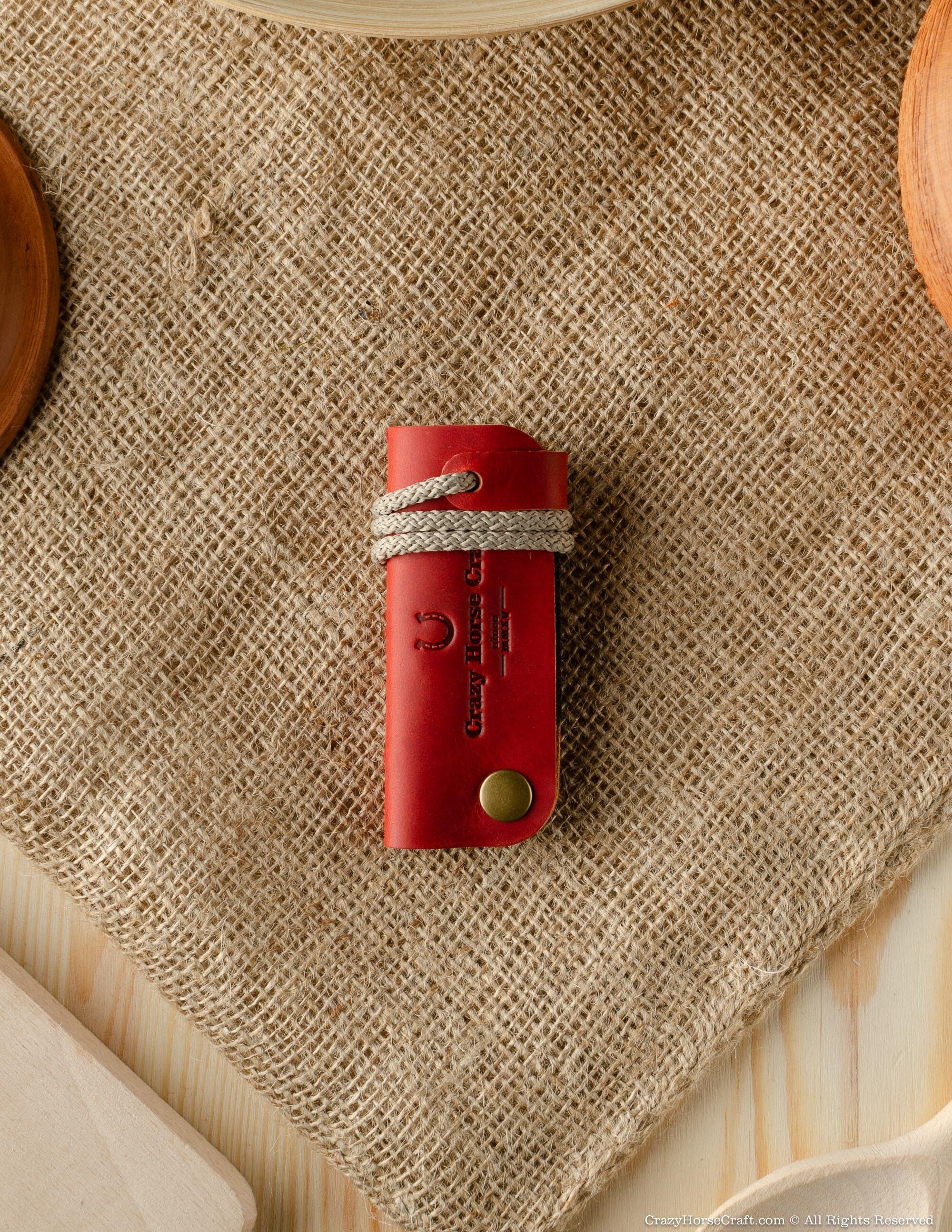 Red Leather Key Holder Keys Chain Key Fob Organiser Leather Keychain ...