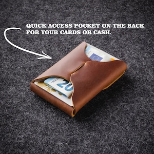 Black Slim Leather Card Holder Minimalist Wallet Engraved Personalized ...