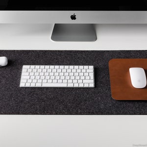 100% Wool Felt Desk Mat and Vegetable Tanned Leather Mousepad, Crazy ...