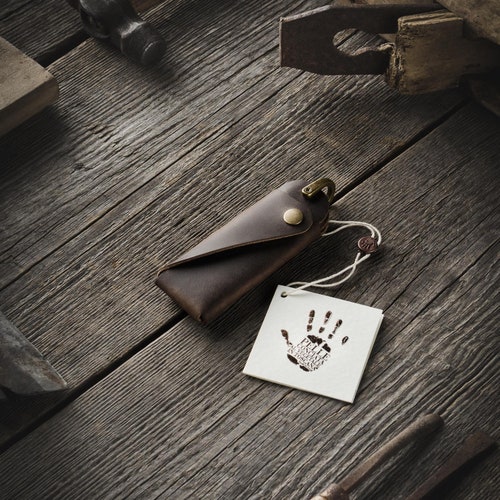 Vintage Style Key Holder Fob. Vegetable Tanned Crazy Horse - Etsy