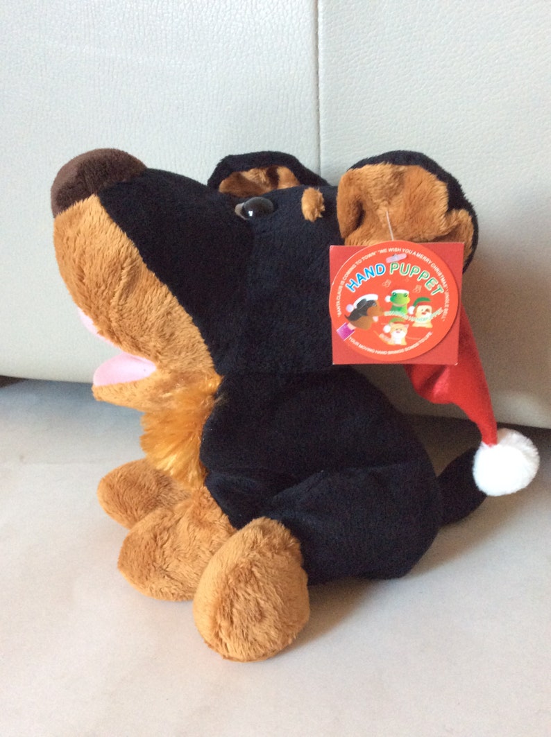 Christmas Barking Rottweiler Full Hand Plush Puppet by Fine Toy Puppets ...
