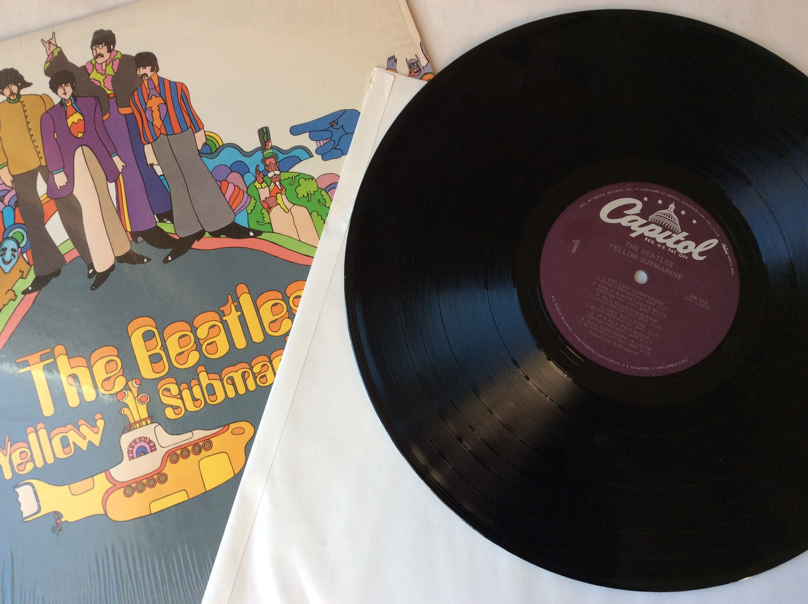 The Beatles Yellow Submarine Orig Vinyl Record LP Capitol SW 153 Purple ...