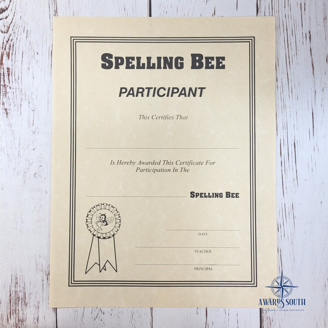 Vintage Blank Spelling Bee Certificates - Packets of 26 Certificates ...