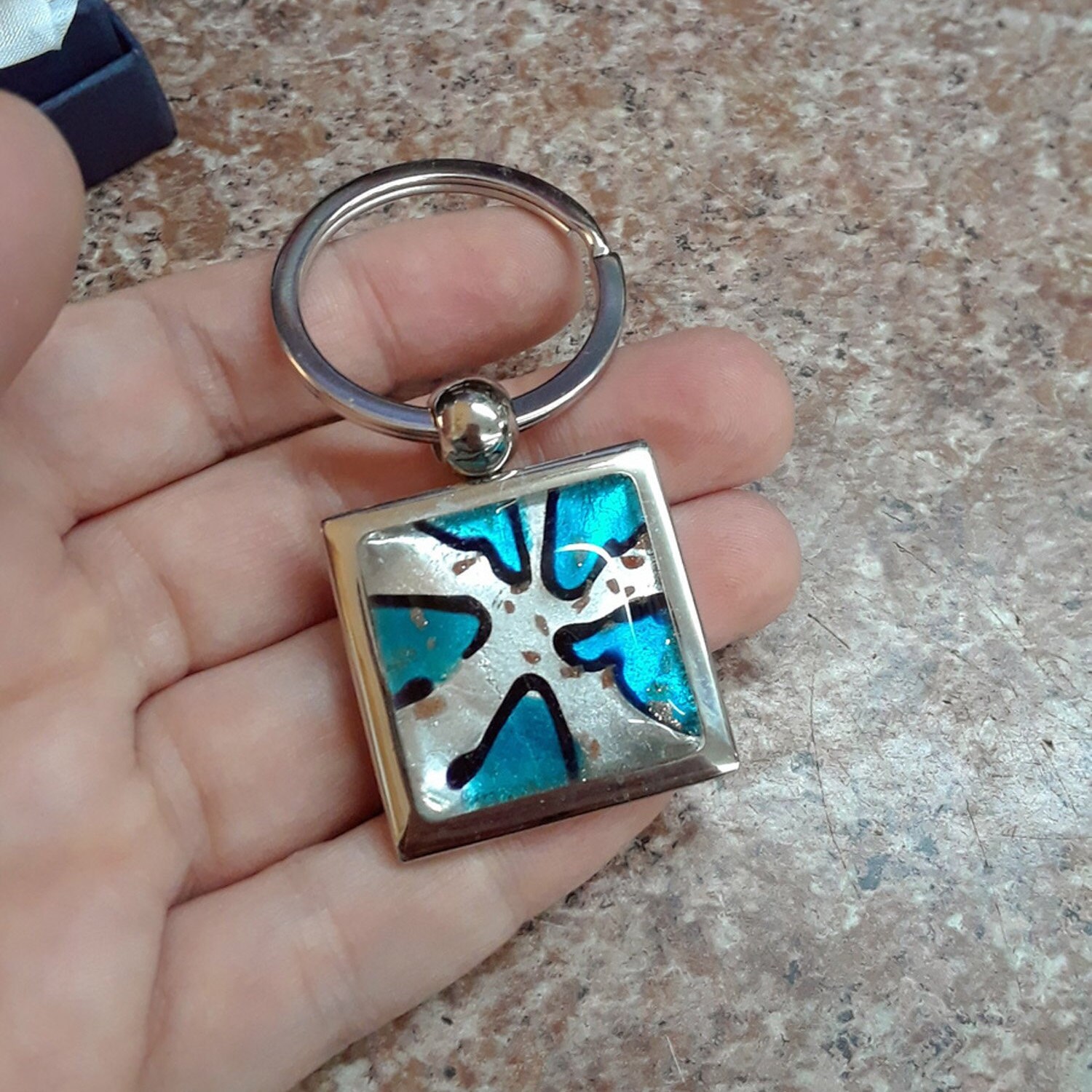 Art Glass Decorated Key Ring Key Chains Comes in Gift Box | Etsy