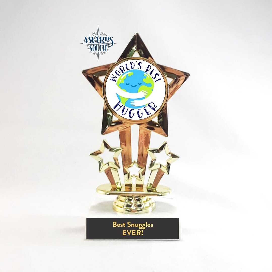 World's Best Hugger Trophy - Free Engraving, Best Hugs, Valentine Award ...