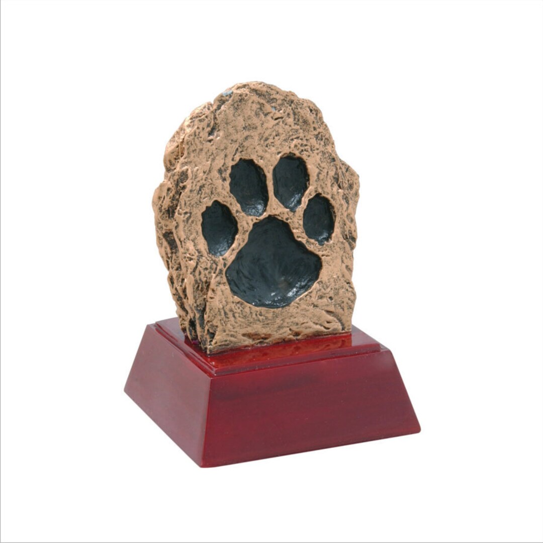 Paw Print Mascot Resin Award - Free Engraving - School and Academic ...