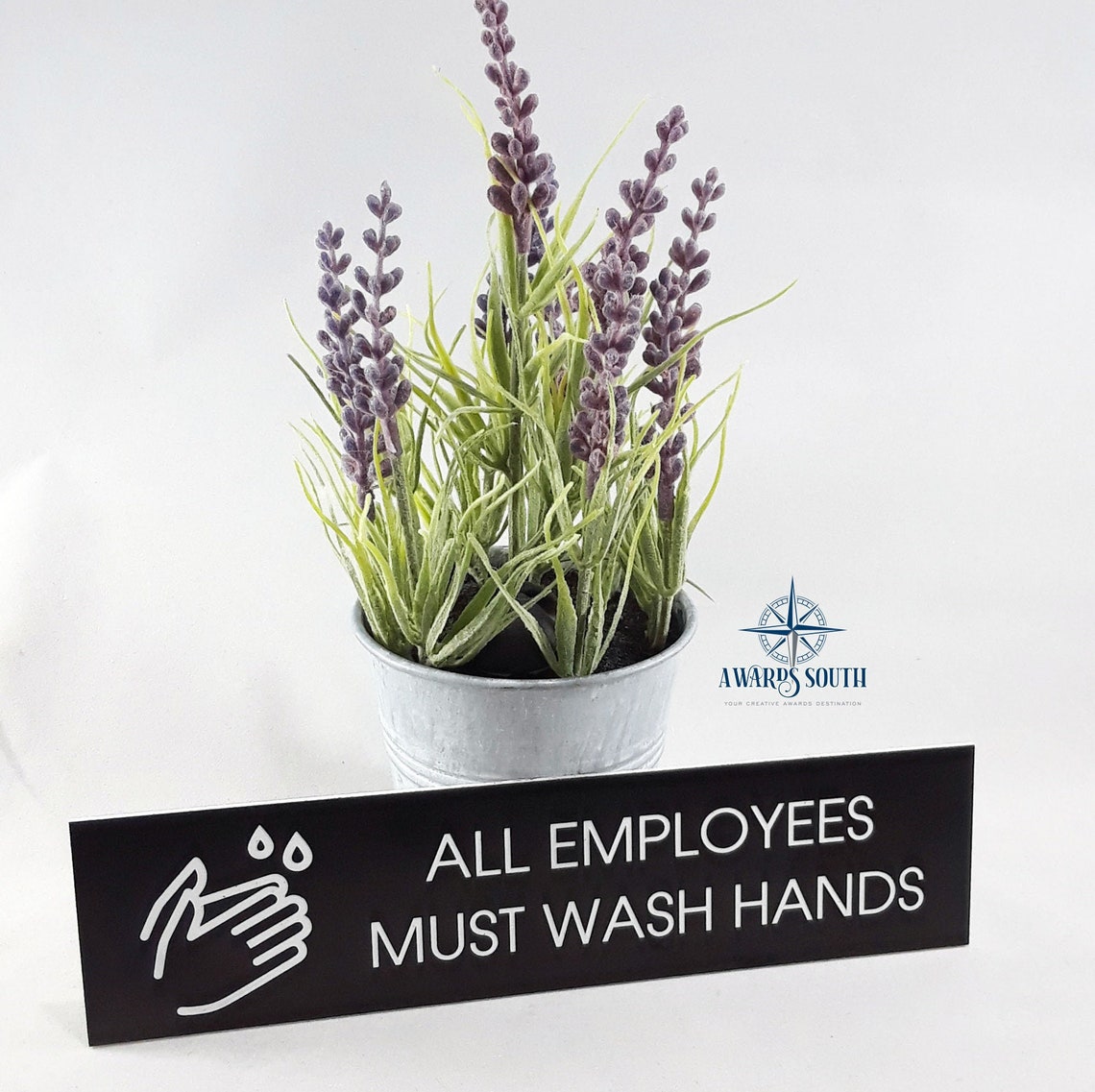 Employee Hand Washing Sign 2 Inch X 8 Inch Plastic Sign With | Etsy