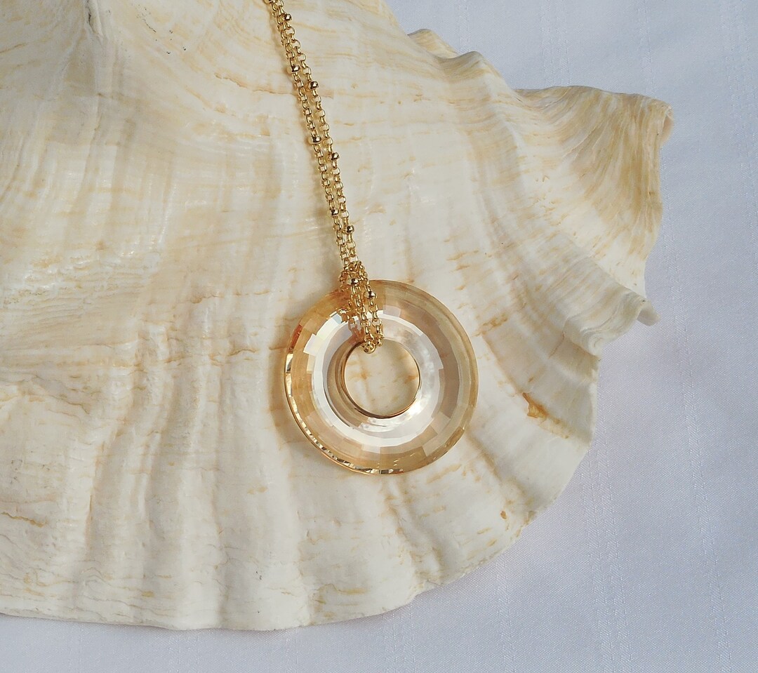 Swarovski Golden Shadow Crystal Necklace - Etsy