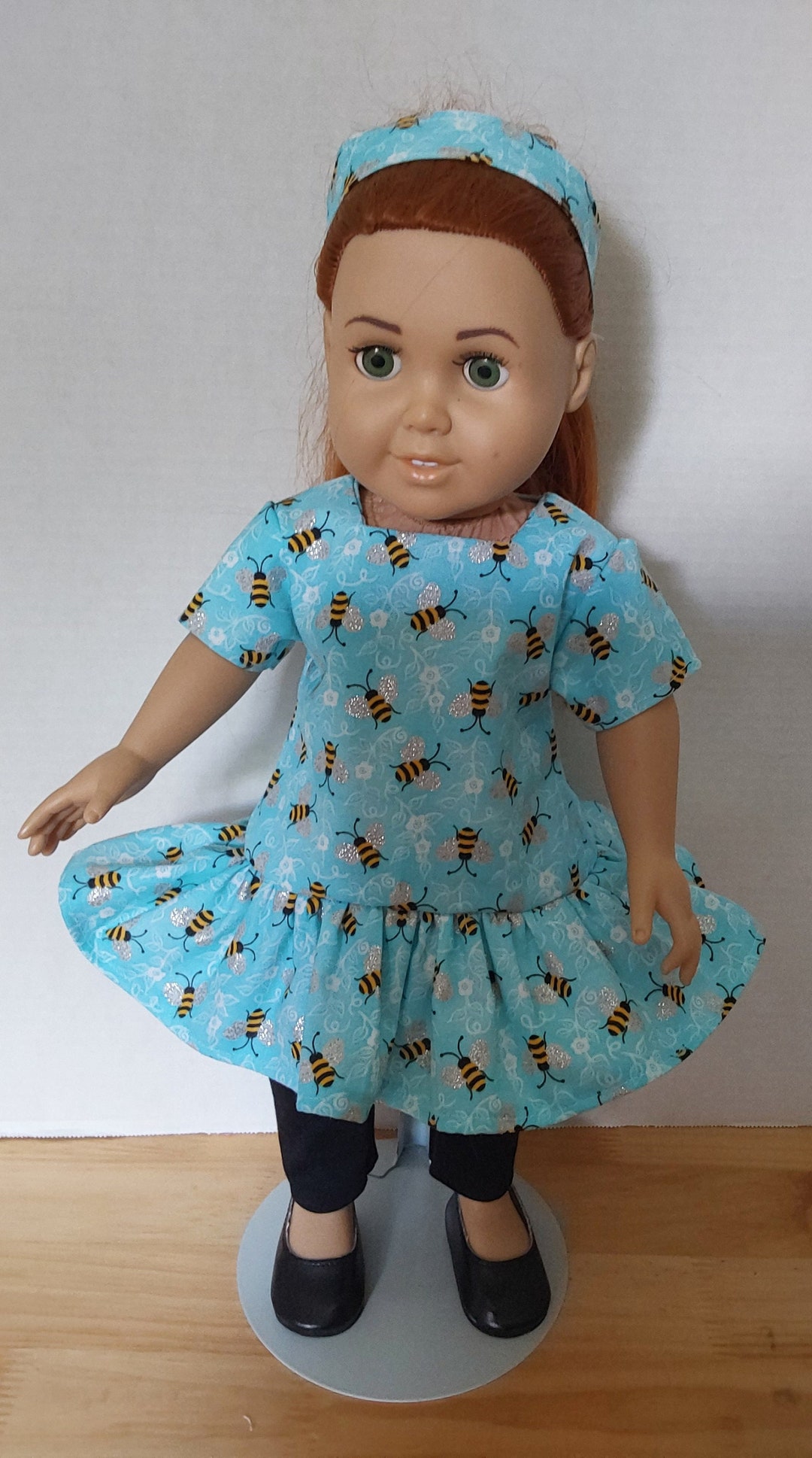18" Doll Outfit, Bee Shirt and Black Leggins Fits 18" Dolls, 18" Doll ...
