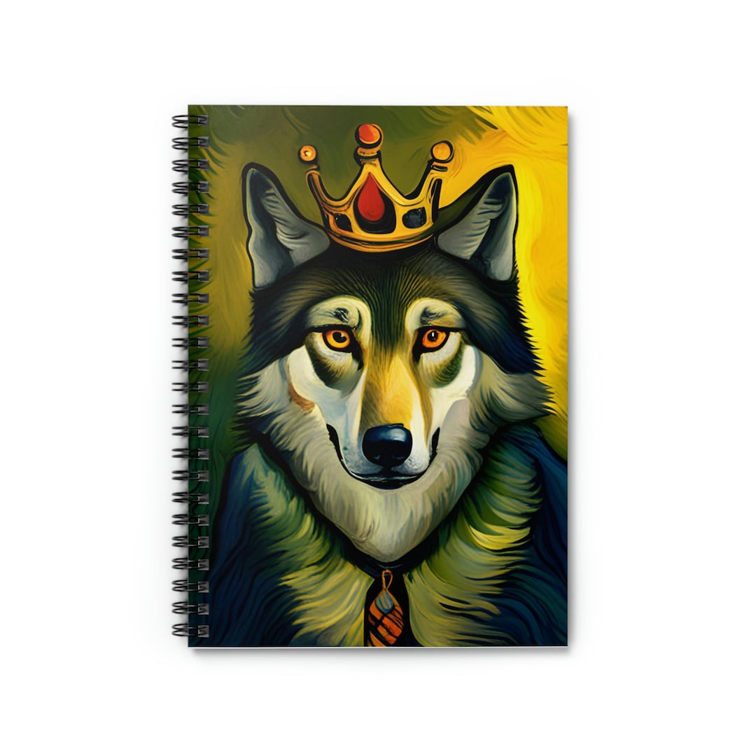 Wolf Spiral Notebook Wolf Art Notebook Wolf Fantasy Art Van Gogh Style ...